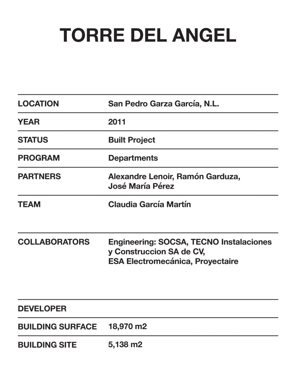 TORRE DEL ANGEL - Lenoir & Asoc.